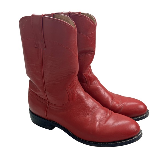 Justin Boots | Shoes | Justin Red Vintage Western Boots Size Womens 5 ...